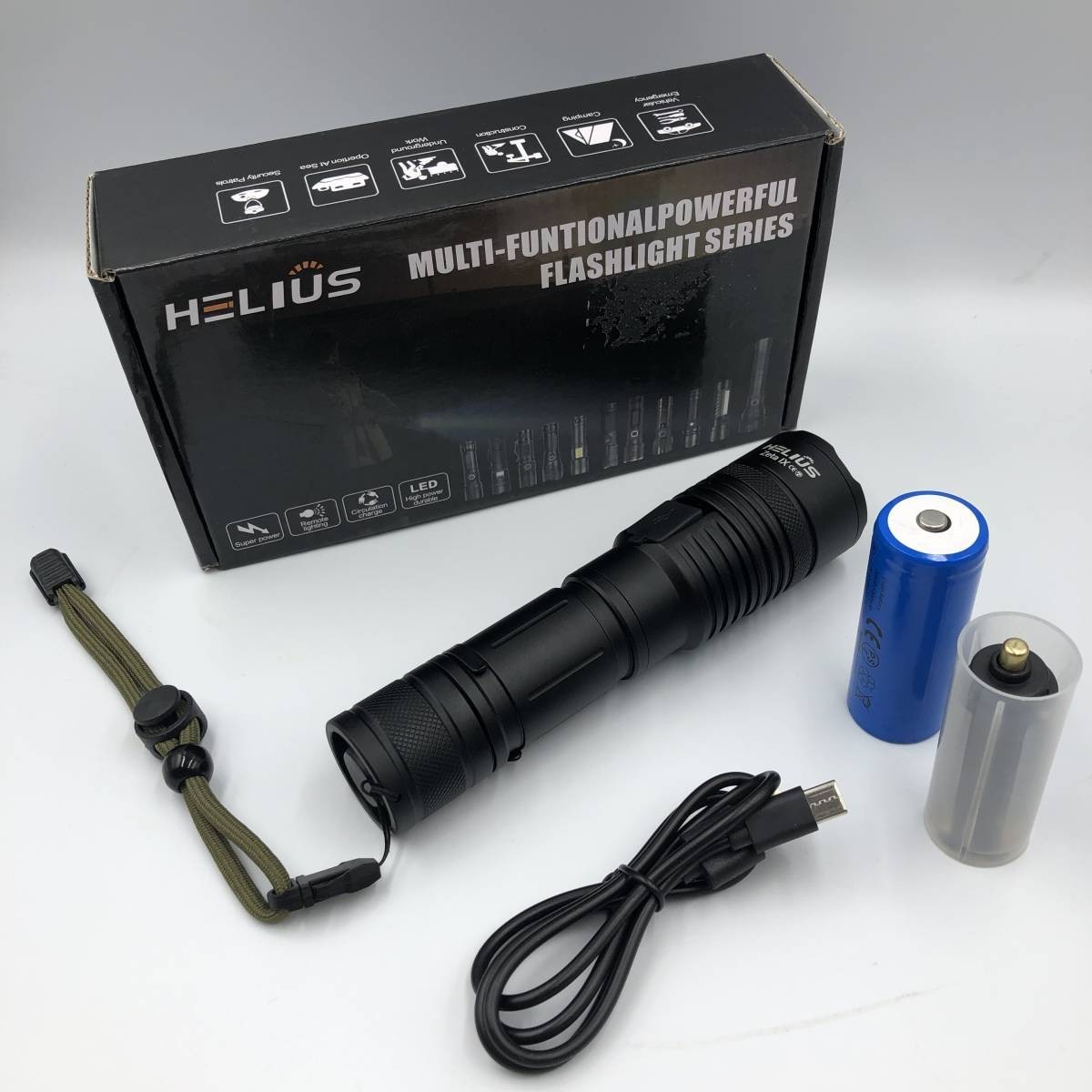 極 Helius LED懐中電灯 Zeta IX ズーム式5モード 3500ルーメン USB充電式 明るい 防水 防災 /T-2873-A2 ...