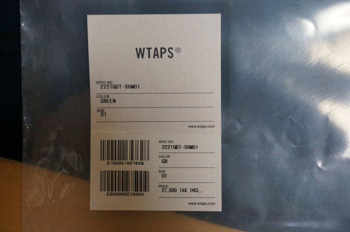 WTAPS ダブルタップス 222TQDT-SHM01 DECK LS COTTON FLANNEL TEXTILE CRST GREEN SIZE01 フランネル グリーン チェック シャツ ...