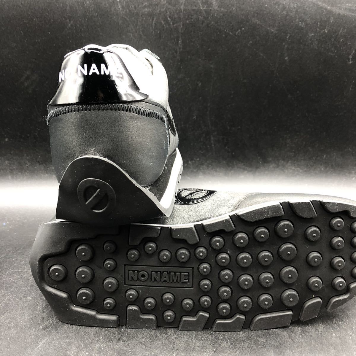 PP39 NO NAME ノーネーム スニーカー シューズ レディース 38/24.0cm 相当 ブラック メタリック グレー 婦人靴 軽量 ...