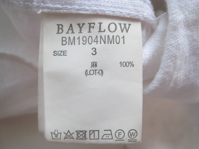 ベイフロー BAYFLOW 麻100% 春夏モデル 胸ポケット付きリネンシャツ 3 実寸M 白 ホワイト(男性用)｜売買されたオークション情報、yahooの商品情報をアーカイブ公開 ...