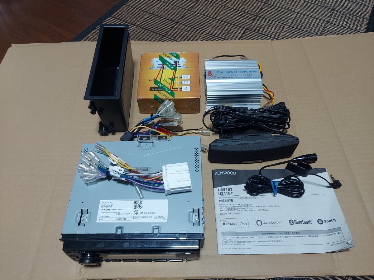 KENWOOD U381BT 1DIN CD USB Bluetooth ケンウッド マイク 取説 1DIN ボックス センタースピーカー UD クオン ハーネス(ケンウッド)｜売買された ...