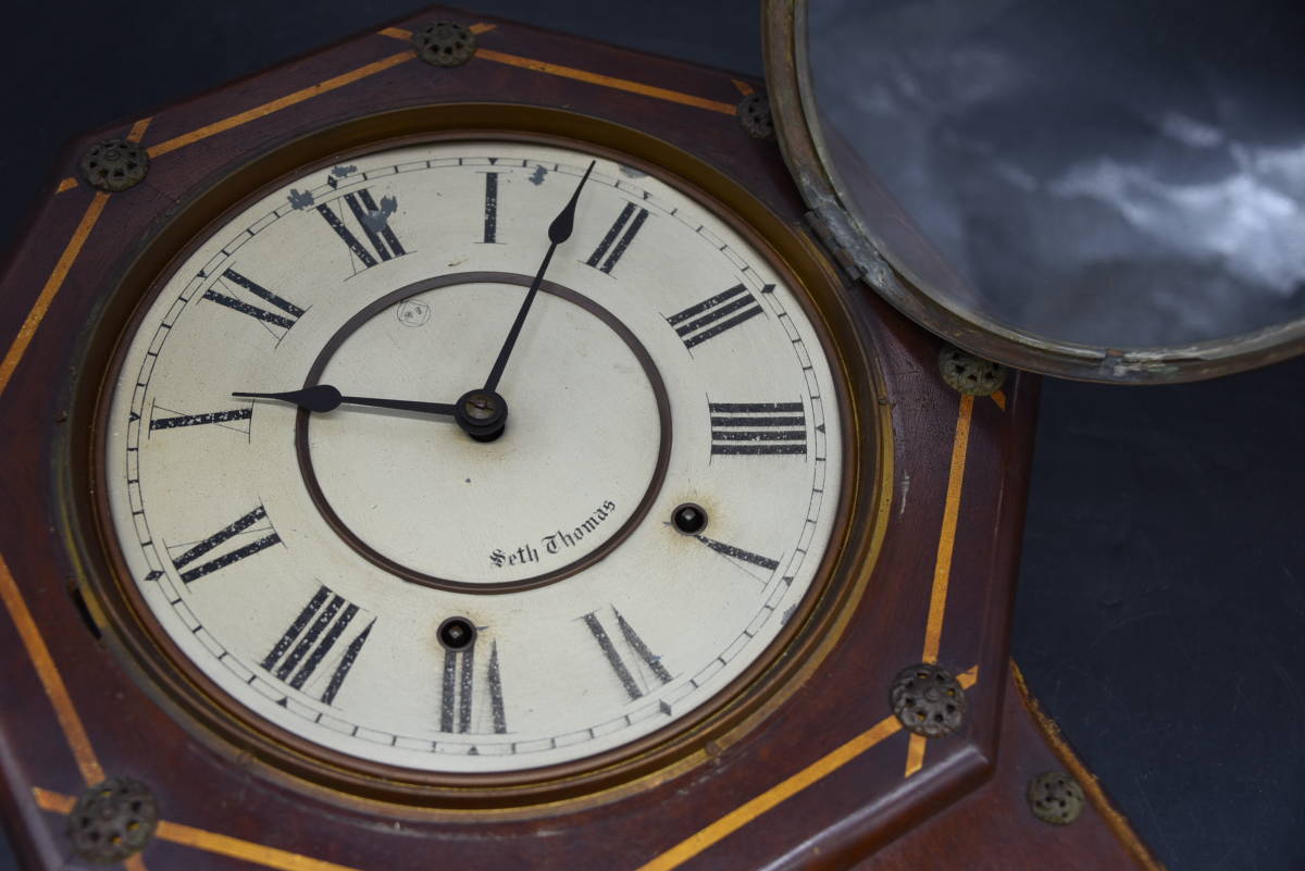 GY5-24 現状品 Seth Thomas セストーマス 掛け時計 置き時計 柱時計 時計 振り子 アンティーク(一般)｜売買された ...