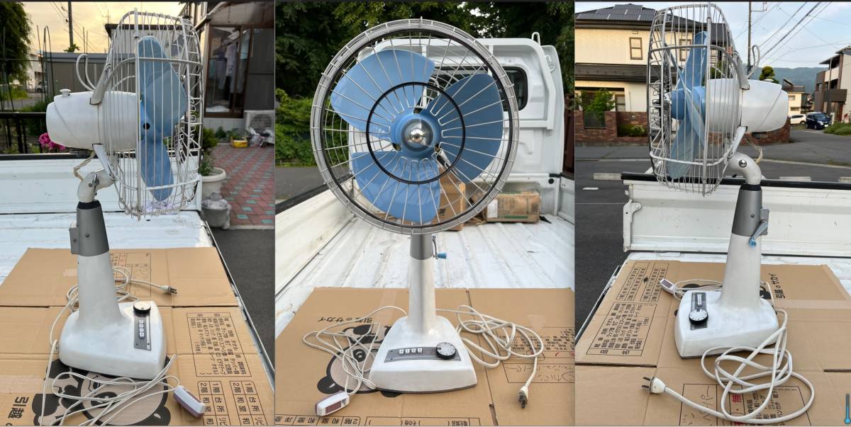 1000円 松本市発 HITACHI 日立 A.C. DESK FAN 613-DB 扇風機 昭和 レトロ アンティーク 3枚羽根 デスク ...