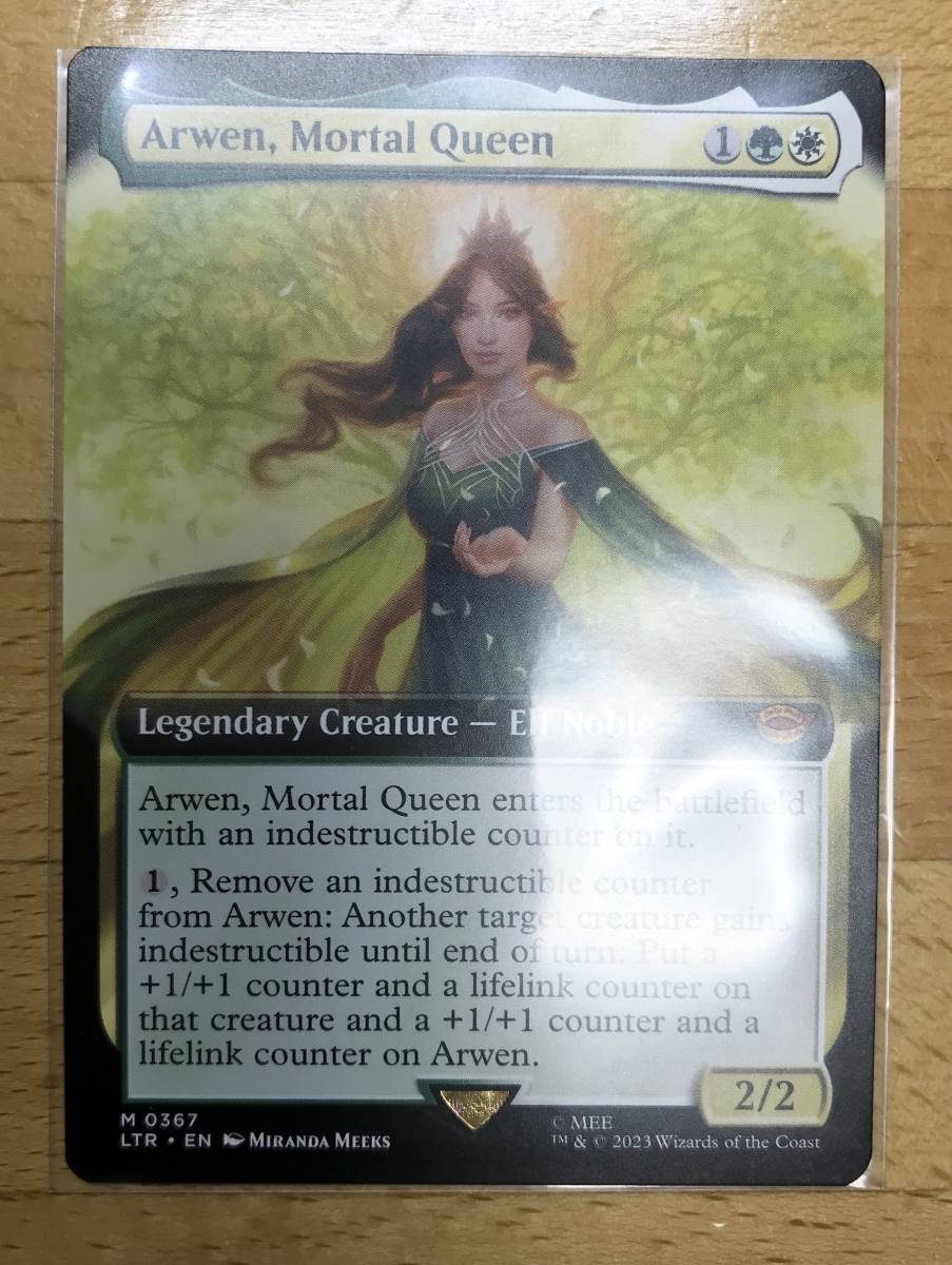 MTG 拡張アート 人の子の女王 アルウェン/Arwen Mortal Queen 英語 指輪物語:中つ国の伝承 LTR LTC(金、マルチ ...