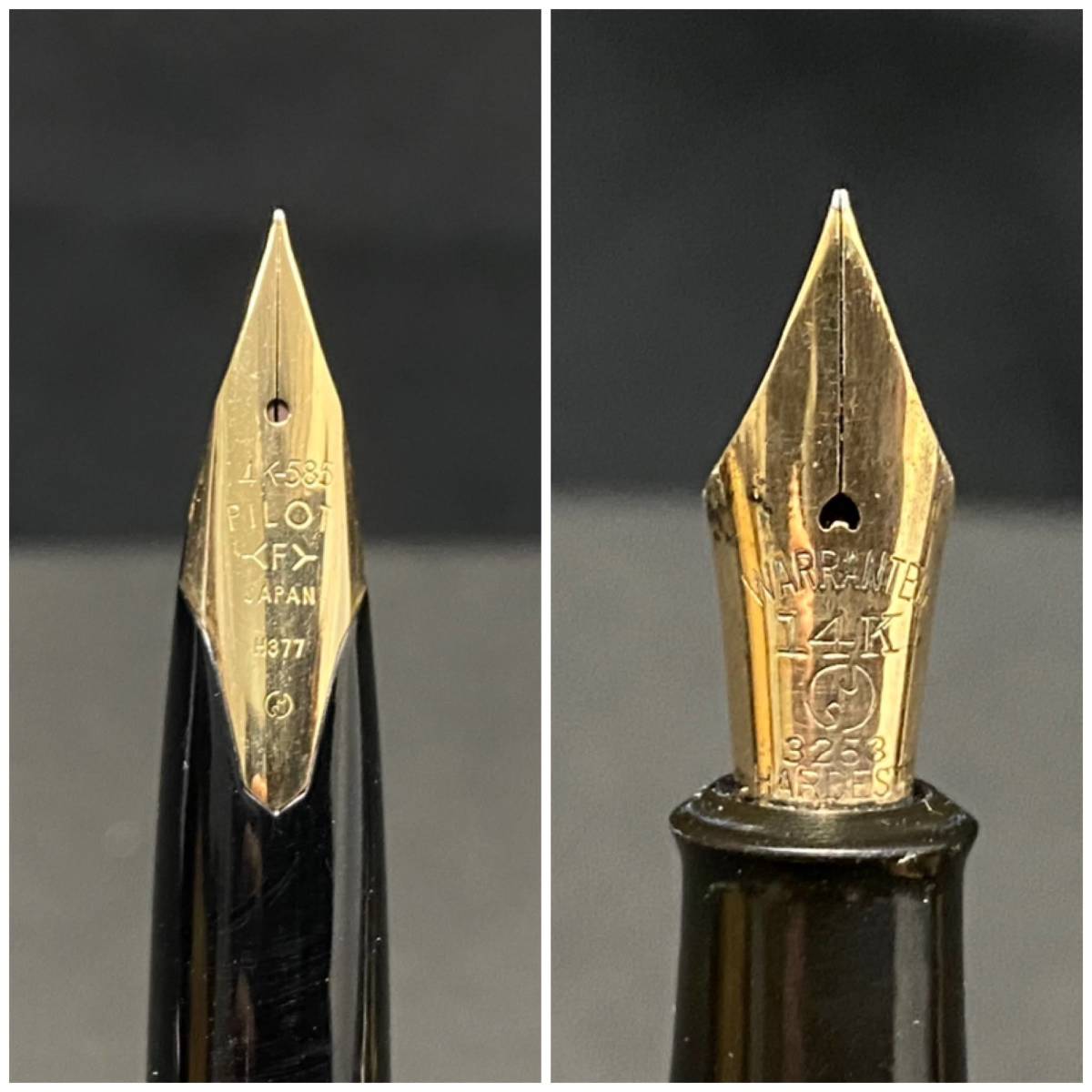 AZ-544 ブランド 万年筆 14本 まとめ 現状 ペン先 12KGF 21K 18K 14K PARKER PILOT PLATINUM ...