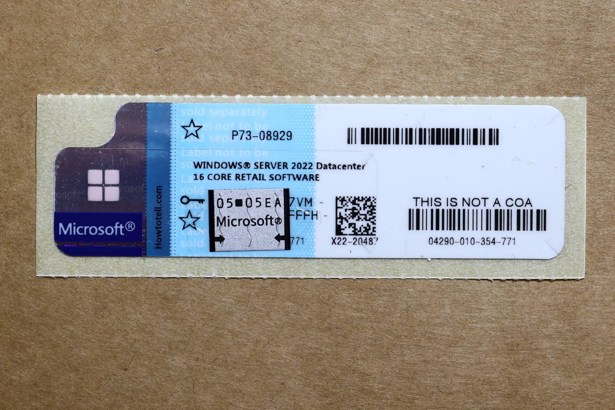 Windows Server 2022 DataCenter COAシール プロダクトキー 実物発送 リテール版 認証保証(その他)｜売買され ...