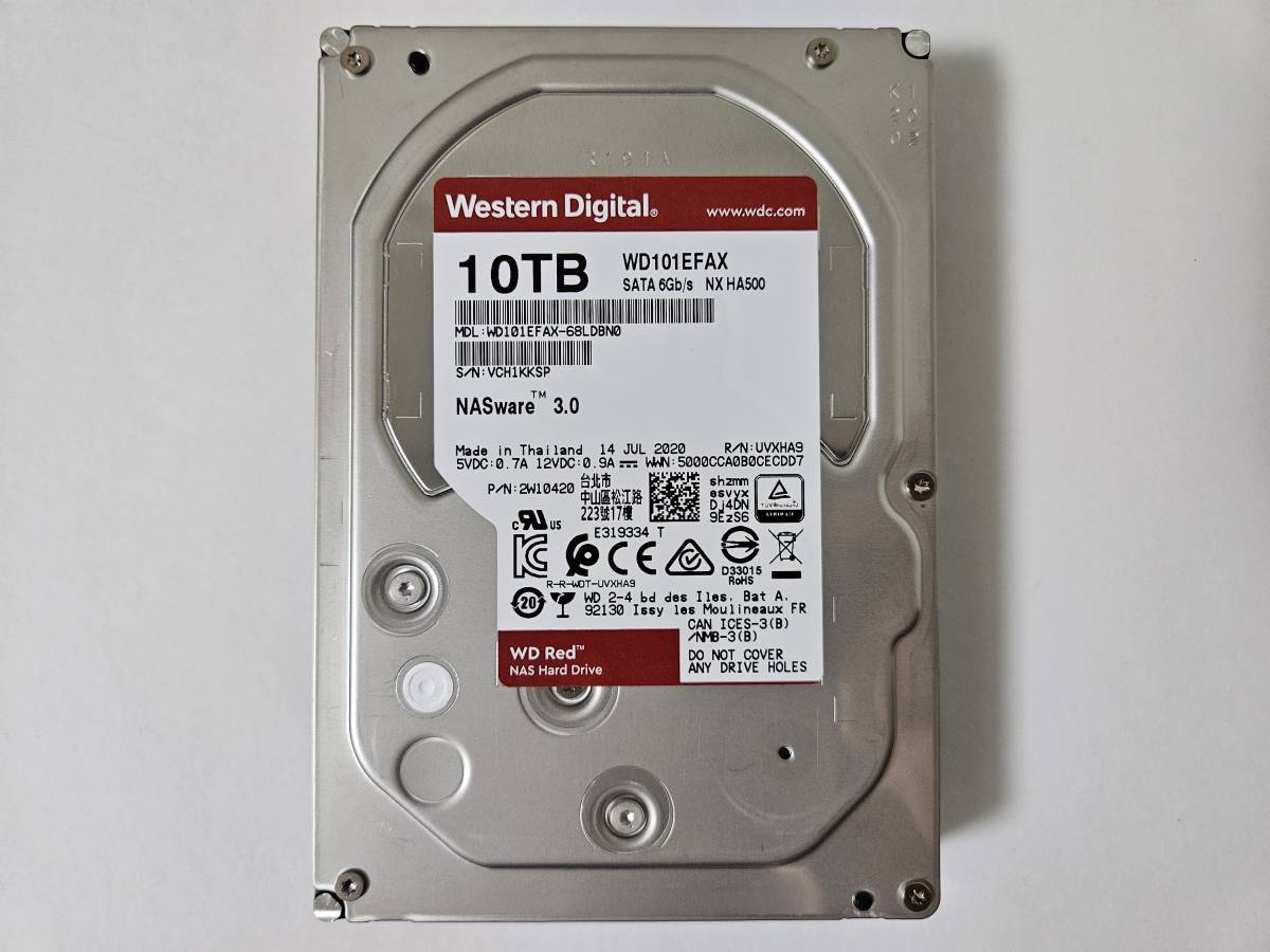 ② Western Digital HDD 内蔵ハードディスク 3.5インチ 10TB WD Red NAS用 WD101EFAX ...