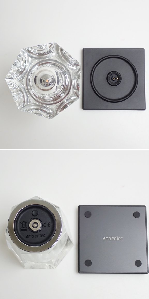 Ambientec/アンビエンテック Xtal/クリスタル コードレス LEDランプ XTL-01SLV/充電式ライト/小関隆一デザイン/外箱 ...