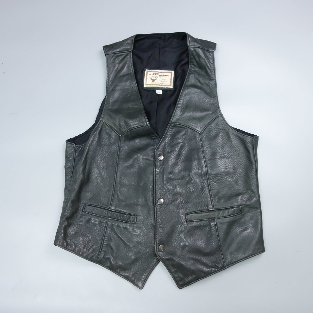 90s 00s attica de california メキシコ製 ディアースキンスナップボタンレザーベスト S ブラック メンズ バイカー(Sサイズ)｜売買されたオークション情報 ...