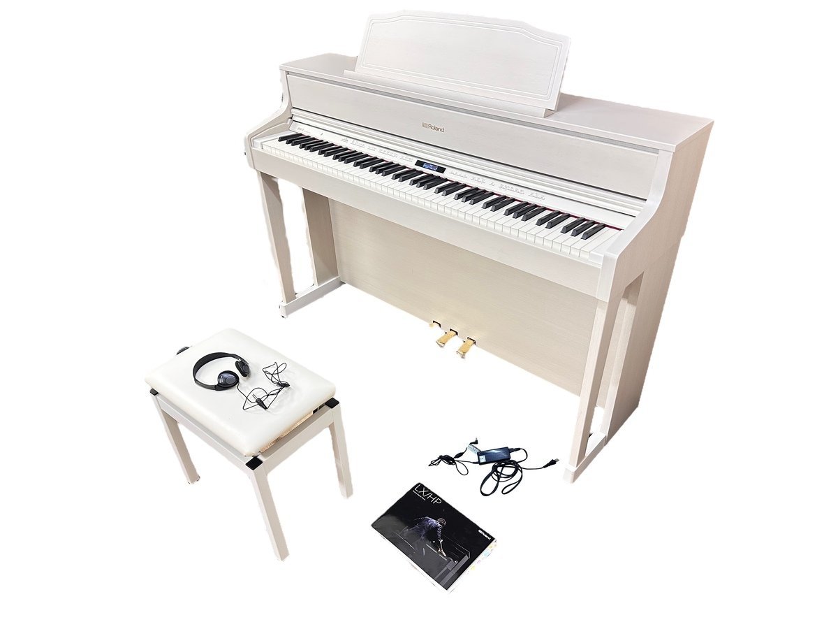 Roland ローランド HP605-GP Digital piano デジタルピアノ 電子ピアノ 鍵盤楽器 練習 ホワイト 白 2017年製 ...