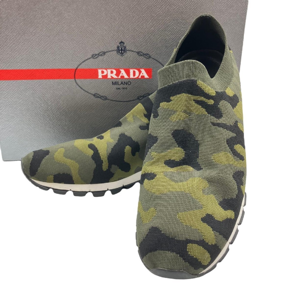 PRADA プラダ スポーツ スリッポン ソックススニーカー シューズ 迷彩 カモフラ サイズ8 メンズ(男性用)｜売買されたオークション情報、yahooの商品情報をアーカイブ公開 ...