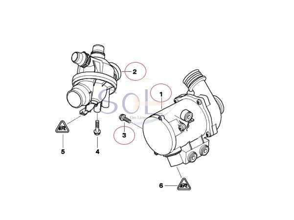BMW E85 E86 E89 Z4 ウォーターポンプ ボルトセット サーモスタット 2.5i 3.0si 23i 11517586925 11510392553 11537549476 出荷 ...