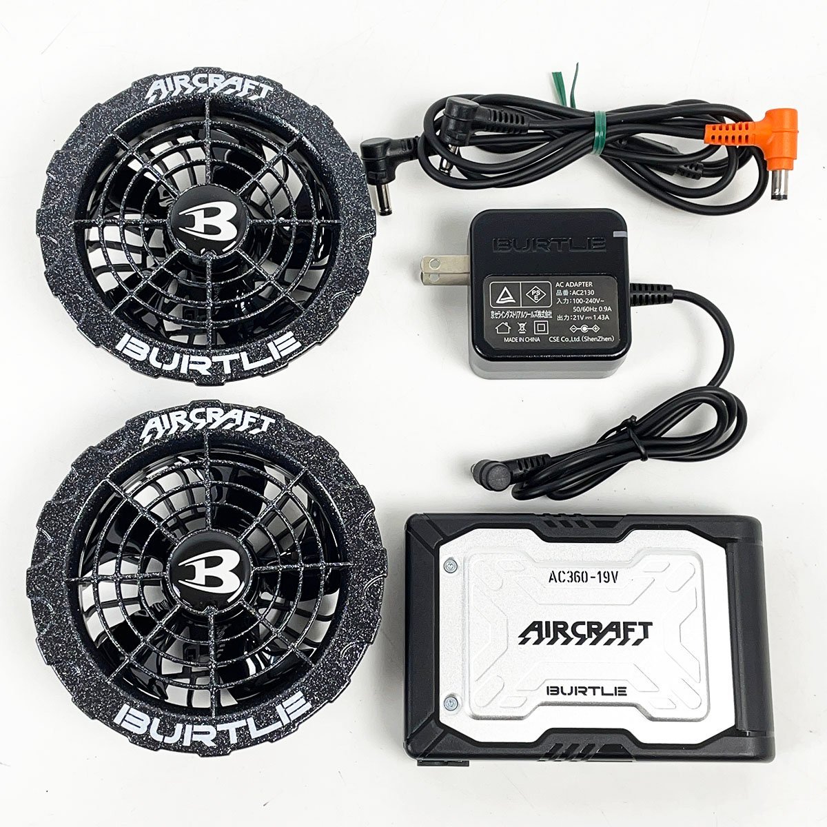 BURTLE バートル AIRCRAFT エアークラフト 空調服 バッテリー ファンセット AC360-19V 2C20B AC370/371 ...