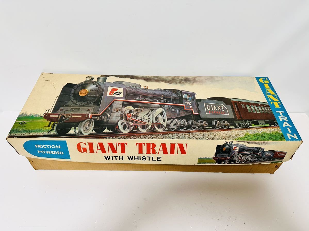箱付 GIANT TRAIN WITH WHISTLE蒸気機関車 CIANT EXPRESS 7200 昭和レトロ ブリキ おもちゃ ...