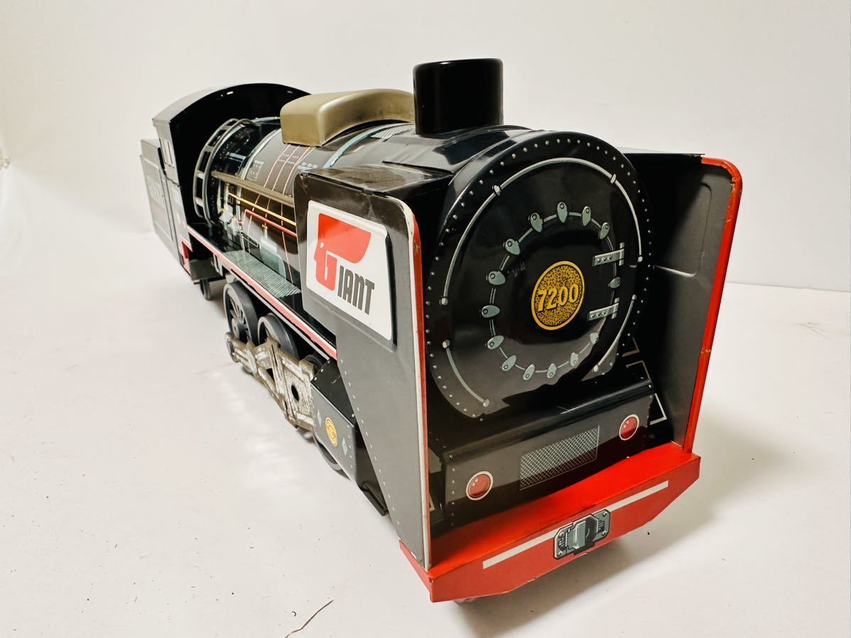 箱付 GIANT TRAIN WITH WHISTLE蒸気機関車 CIANT EXPRESS 7200 昭和レトロ ブリキ おもちゃ ...