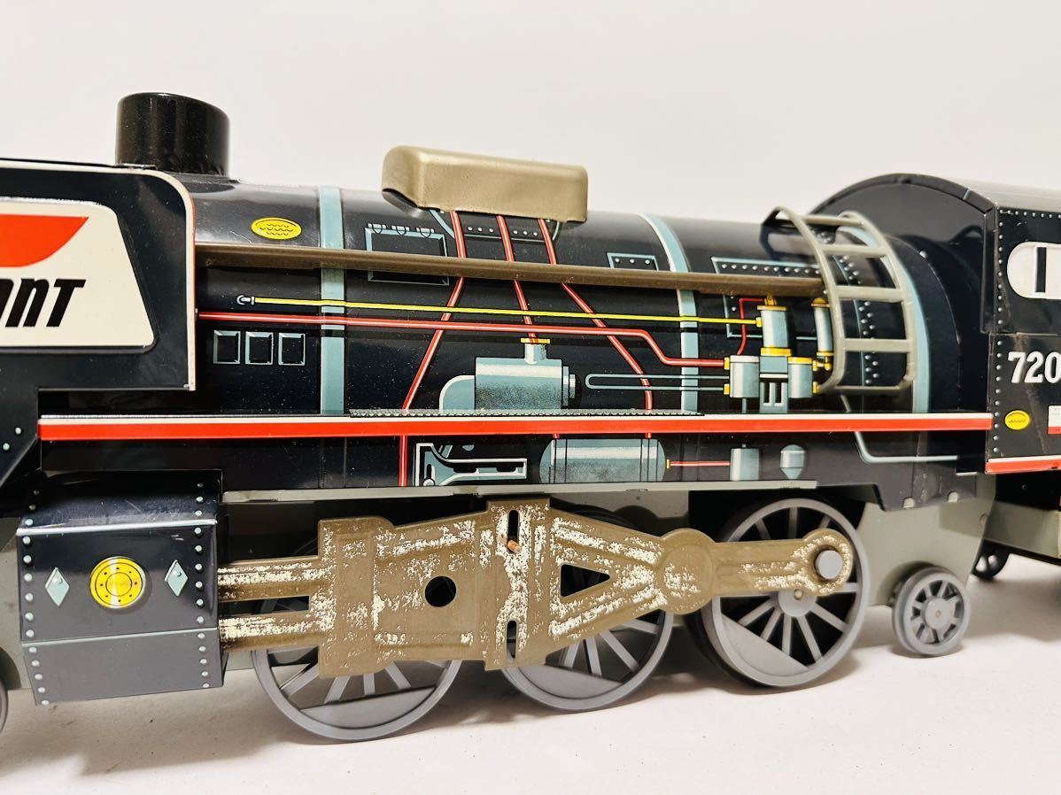 箱付 GIANT TRAIN WITH WHISTLE蒸気機関車 CIANT EXPRESS 7200 昭和レトロ ブリキ おもちゃ ...