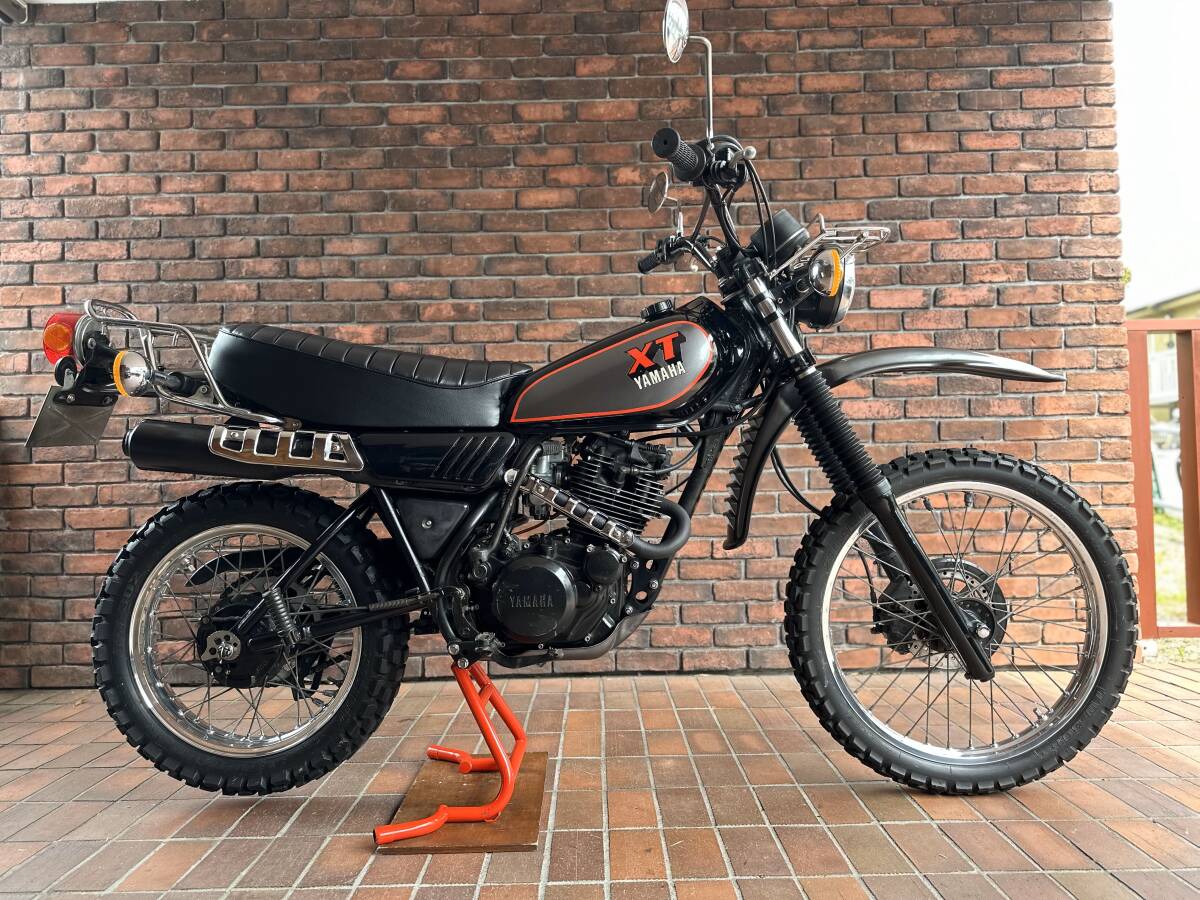 ヤマハ XT250 3Y5 フロントディスク化 12V化 前後キャリア メンテナンススタンド付 実動 書類付 現状車 検 XT500 ...