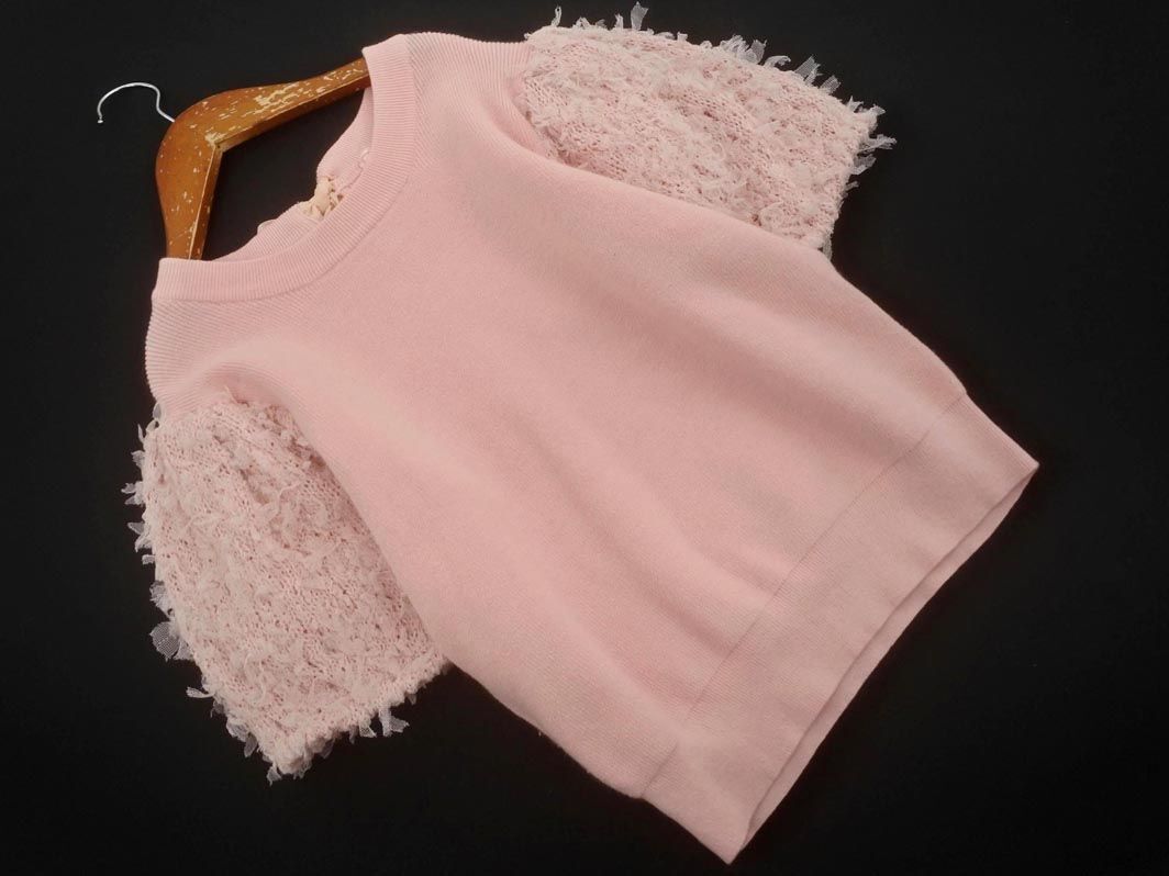 Cherite by PRIME PATTERN シェリエットバイプライムパターン 袖レース ニット セーター sizeM/ピンク efb1 レディース(Mサイズ)｜売買されたオークション情報 ...