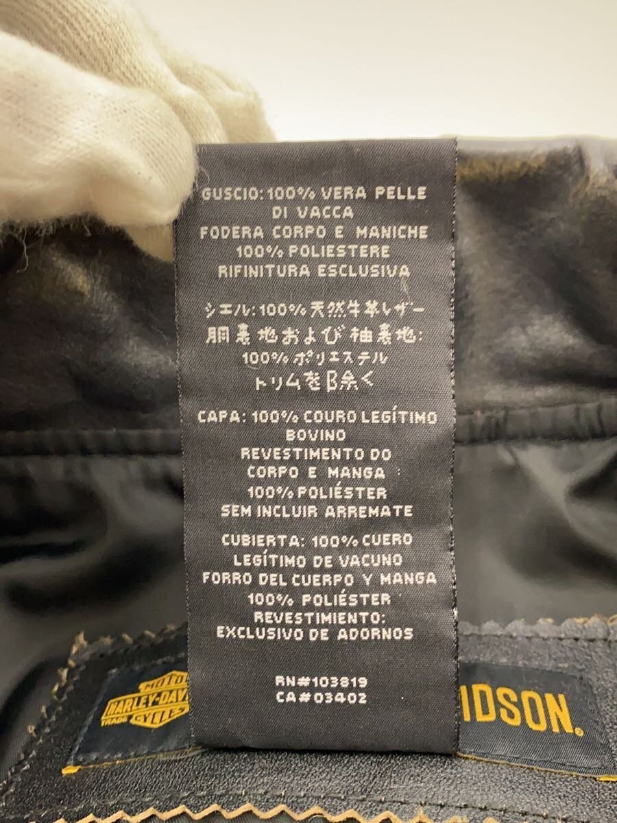 HARLEY DAVIDSON Slim Fit Leather Biker Jacket/S/レザー/BLK/プリント/98003-18VM ...