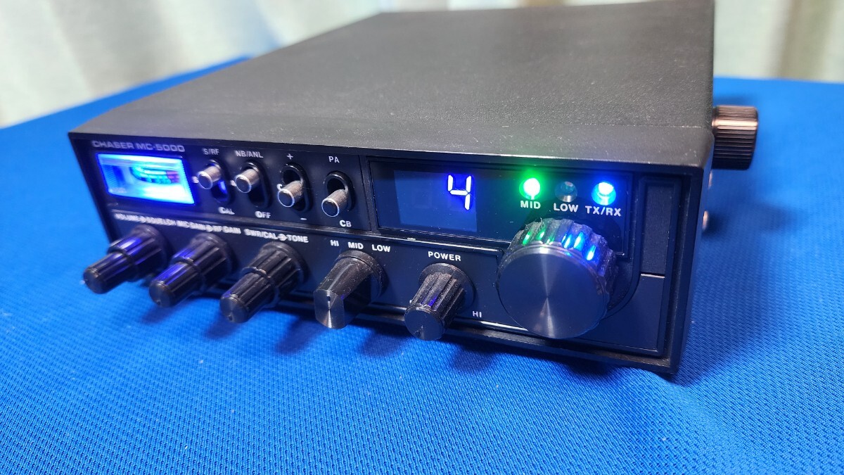 禁煙 チェイサー CB無線機 MC-5000 青色チャンネル 銀コネクター 香港製 CHASER 検索：オオアミ 27MHZ 28MHZ ...