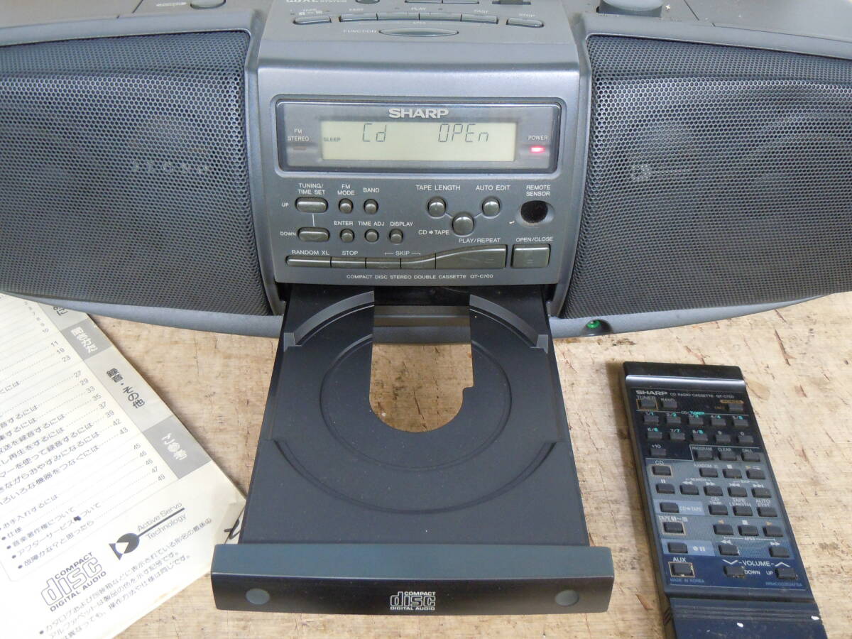 SHARP シャープ CD ダブルラジカセ QT-C700-B リモコン 取説 元箱付き 動作確認 ジャンク品扱い 140(ラジカセ)｜売買されたオークション情報、yahooの商品情報を ...