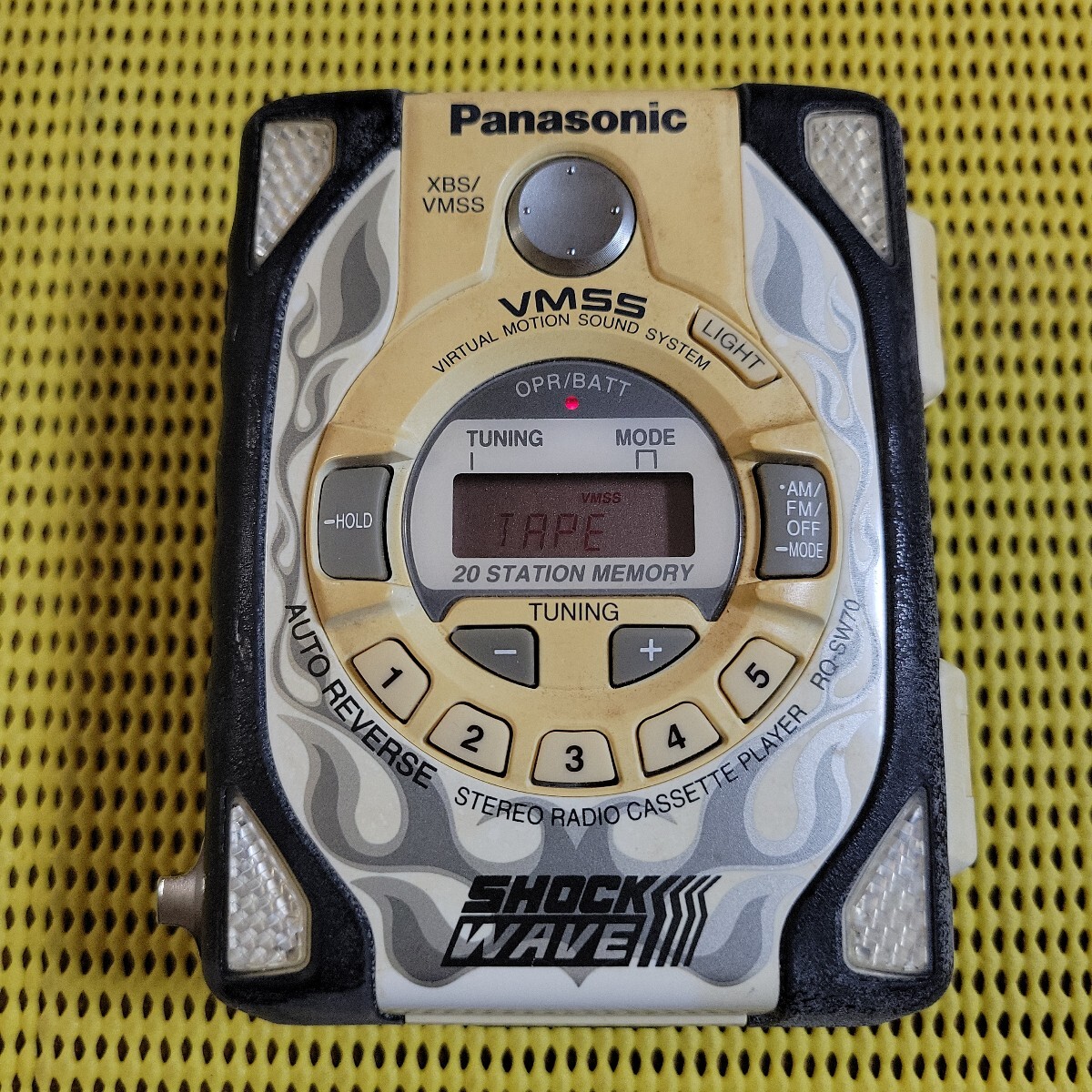 レトロポップ Panasonic SHOCK WAVE ショックウェーブ RQ-SW70 カセットプレーヤー ジャンク品(CDプレーヤー ...
