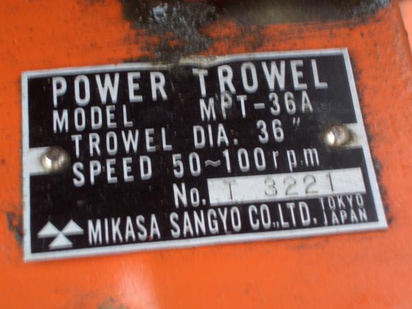 三笠 パワートロウェル 5馬力エンジン MPT-36A 翼径100cm 左官(工具、DIY用品)｜売買されたオークション情報、yahooの商品情報をアーカイブ公開 - オークファン ...