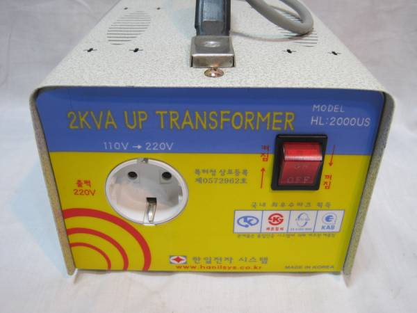 家庭用 昇圧 変圧 トランス/110V→220V/2KVA(変圧器、アダプター)｜売買されたオークション情報、yahooの商品情報をアーカイブ公開 - オークファン（aucfan.com）