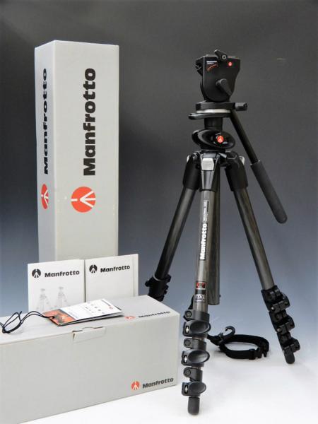 竜P442 Manfrotto マンフロット ミニビデオ雲台 700RC2 カーボン三脚 190CXPRO4 箱 説明書 タグ カメラ ...