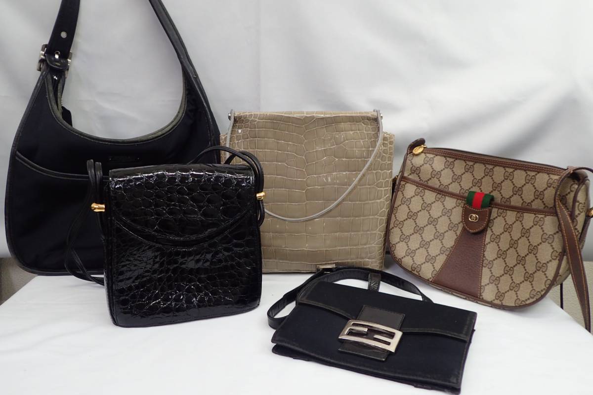 4803 MY8 ブランドバッグ おまとめ GUCCI FENDI COACH JRA クロコ ブラック ロゴ 豪華 セット シンプル ...