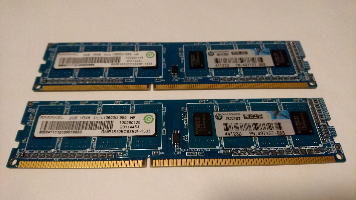 HP純正 ELPIDA chip 2GBx2枚 計4GB DDR3-1333 PC3-10600U(4GB)｜売買されたオークション情報 ...