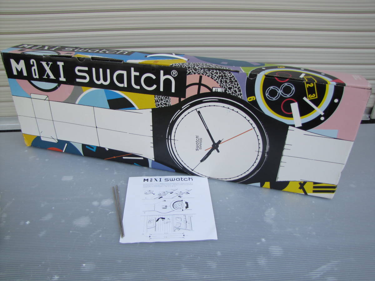 品 SWATCH スウォッチ/MAXI swatch マキシスウォッチ/CAUTION/GK 224/特大掛け時計/腕時計型/A170(その他 ...