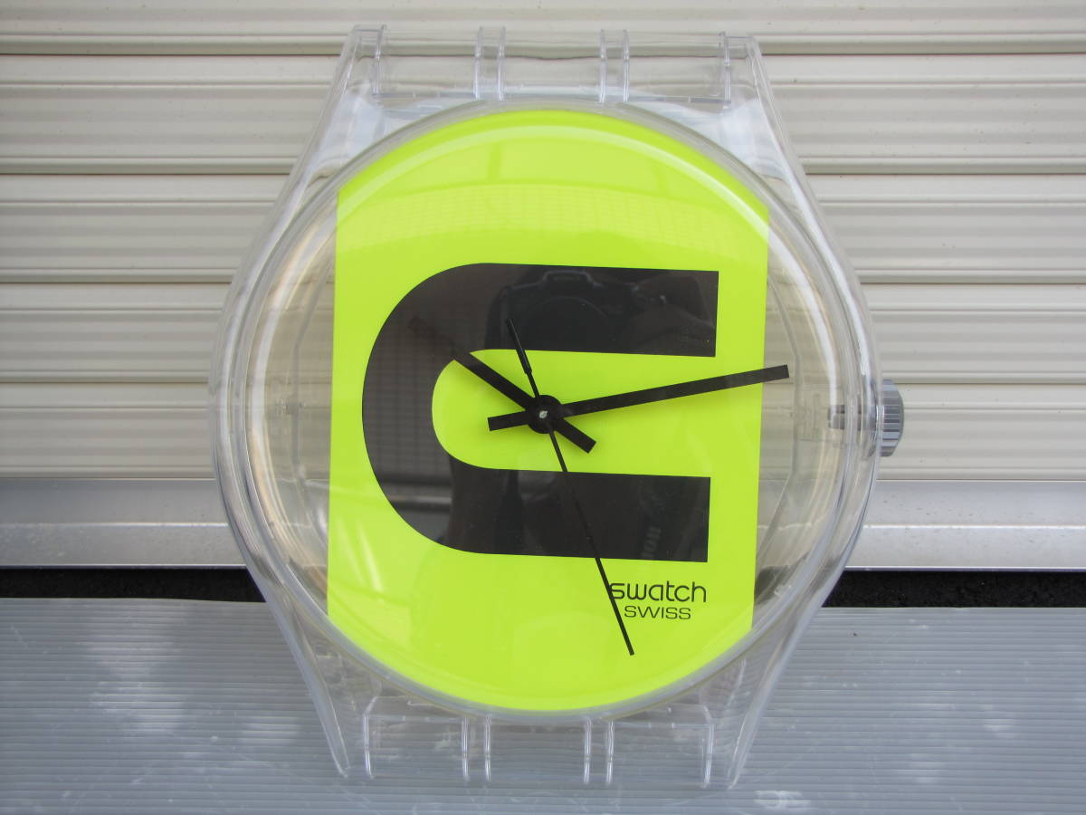 品 SWATCH スウォッチ/MAXI swatch マキシスウォッチ/CAUTION/GK 224/特大掛け時計/腕時計型/A170(その他 ...
