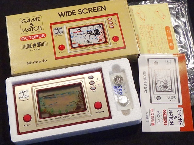 名作 任天堂 Nintendo 1981 オクトパス OCTOPUS ゲームウォッチ lsi lcd 携帯 ワイド 日本製 海 タコ 財宝 ...