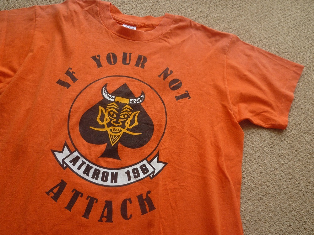 米海軍 スーベニア ヴィンテージ Tシャツ アメリカ軍 ミリタリー ネイビー アーミー ビンテージ vintage ATKRON-196 VF ...