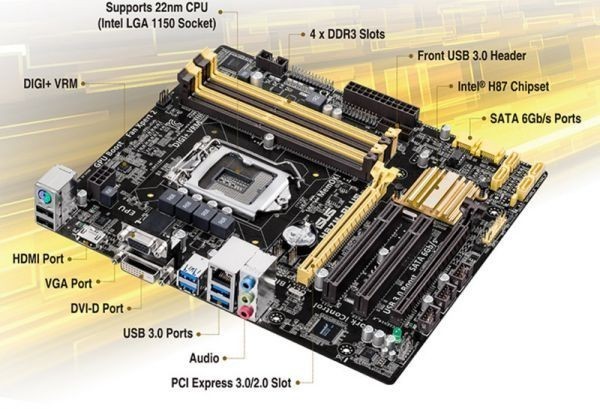 #B060 ASUS H87M-PLUS/CSM LGA 1150 Intel H87 HDMI SATA 6Gb/s USB 3.0 ...