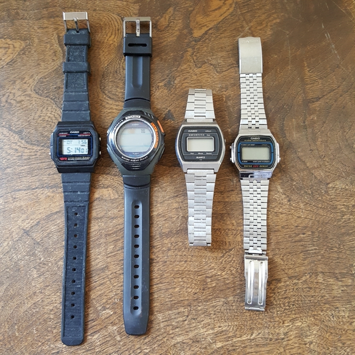 CASIO 腕時計 4点 まとめて セット PHYS STR-600 TRISPORTS WATER 20 BAR RESIST WR アラーム スポーツ ランナー ラップ ウォッチ レトロ ...