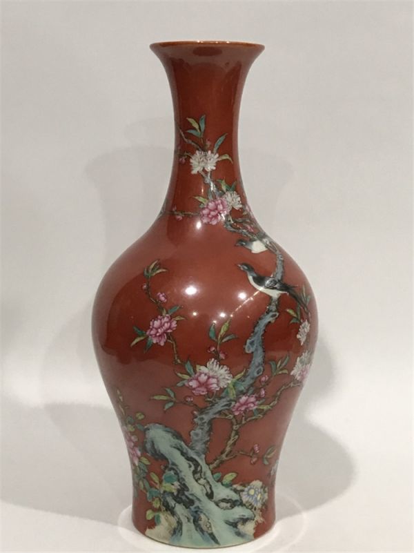 古董品 中国 清国 磁器 雍正年間製 赤 金の縁 飾り カンラン枝花瓶 骨董品 稀少 ym01(清)｜売買されたオークション情報、yahooの ...