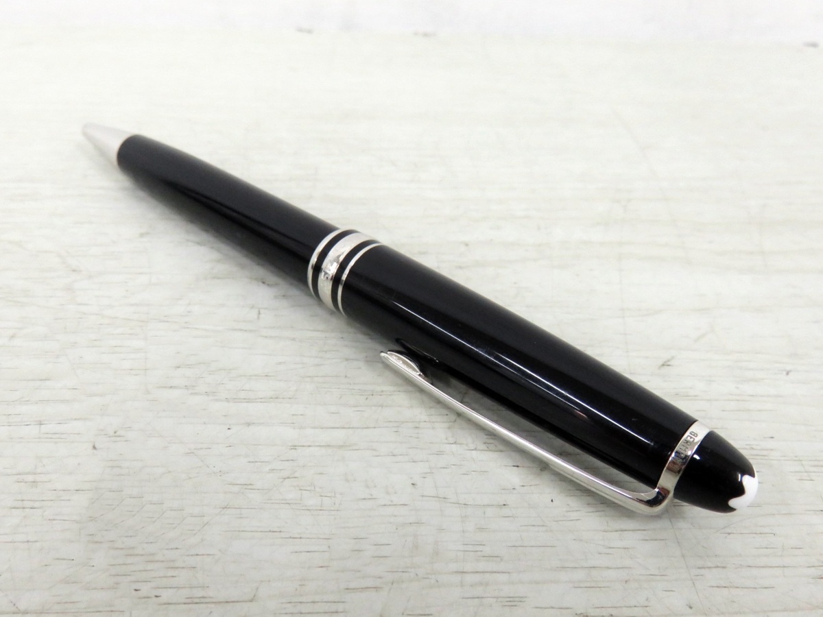 b017 MONTBLANC モンブラン MEISTER STUCK マイスターシュティック 黒×シルバー ボールペン インク残量有 4｜筆記用具