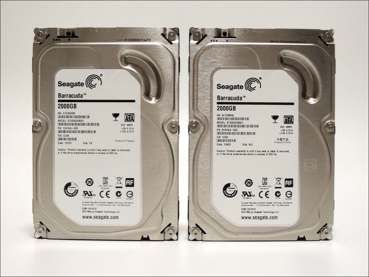 Seagate 3.5インチHDD ST2000DM001 2TB SATA 2台セット #6850(2TB～)｜売買されたオークション情報 ...
