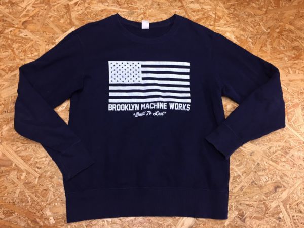 ユニクロ UNIQLO × Brooklyn machine works ブルックリンマシンワークス コラボ長袖スウェットトレーナー メンズ ...