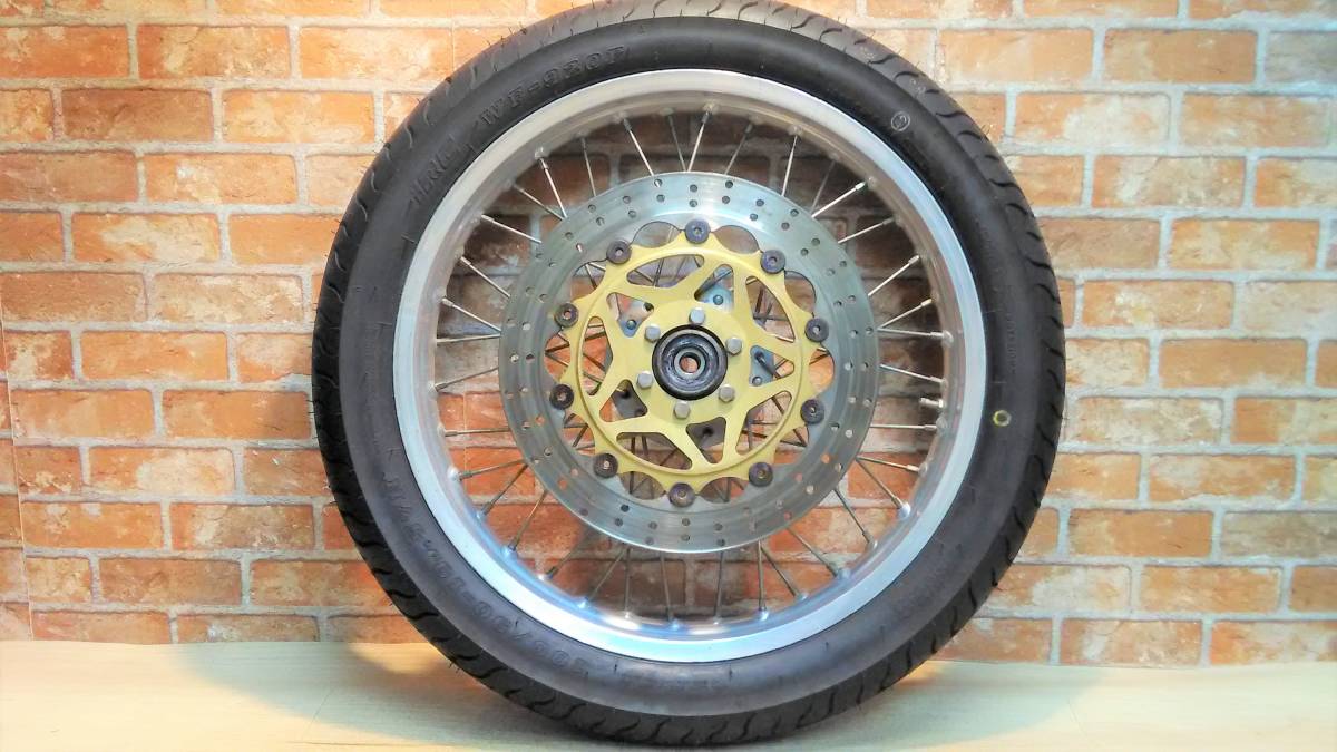 SR400 / SR500 TAKASAGO タカサゴ 19×1.85 フロント スポーク ホイール 320mm ディスク タイヤ交換済み ...