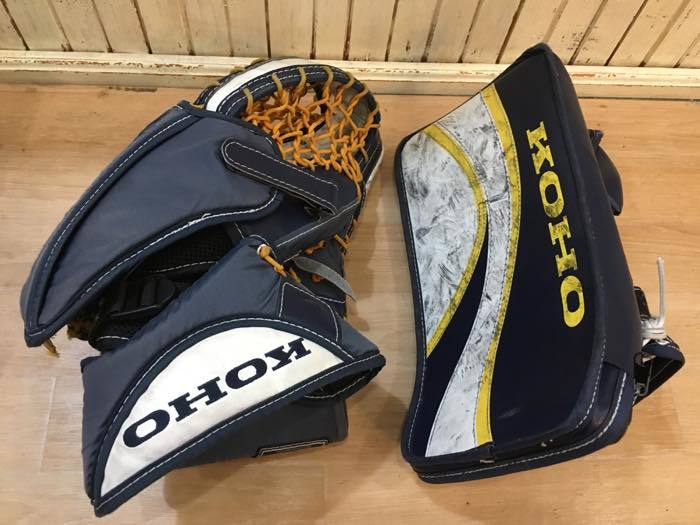 Q12 KOHO by LEFEVRE NHL アイスホッケー ゴーリー用 グローブ ブロッカー セット サイズJR 現状販売(アイスホッケー ...