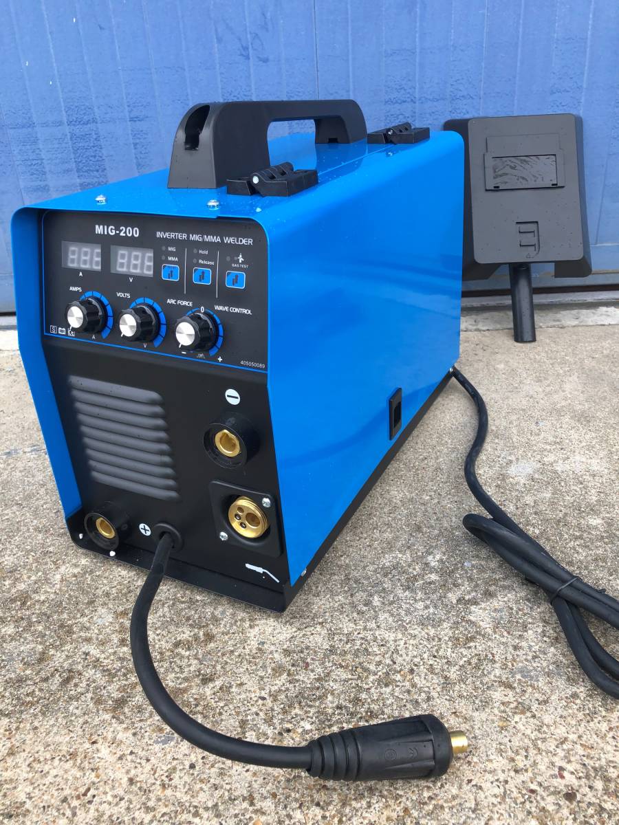 5キロワイヤ付属 電圧100V/200V自動切替 インバーター半自動溶接機 MIG/MAG/CO2/MMA 50/60HZ ノンガスワイヤー0 ...