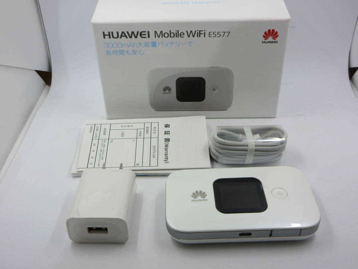 N48413R HUAWEI Mobile Wifi E5577 ホワイト 白 モバイル Wi-Fi ルーター SIMフリー(ルーター)｜売買されたオークション情報、yahooの商品情報を ...