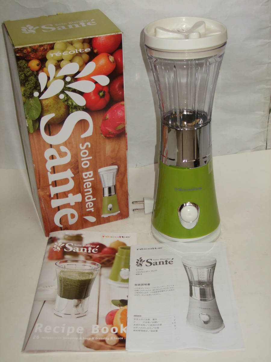 品 レコルト ソロブレンダー サンテ/Sante Solo Blender 箱入/取扱説明書付 容量300ml(ジューサー付きミキサー)｜売買されたオークション情報、yahooの商品情報を ...