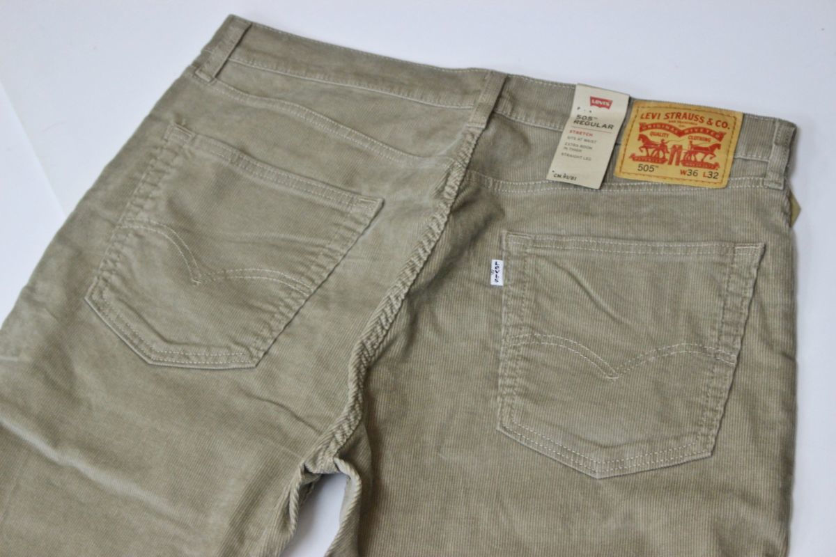 リーバイス Levis 505 メンズ コーデュロイ ストレッチ レギュラーストレート パンツ 薄ベージュ 00505-1397-31 四 ...
