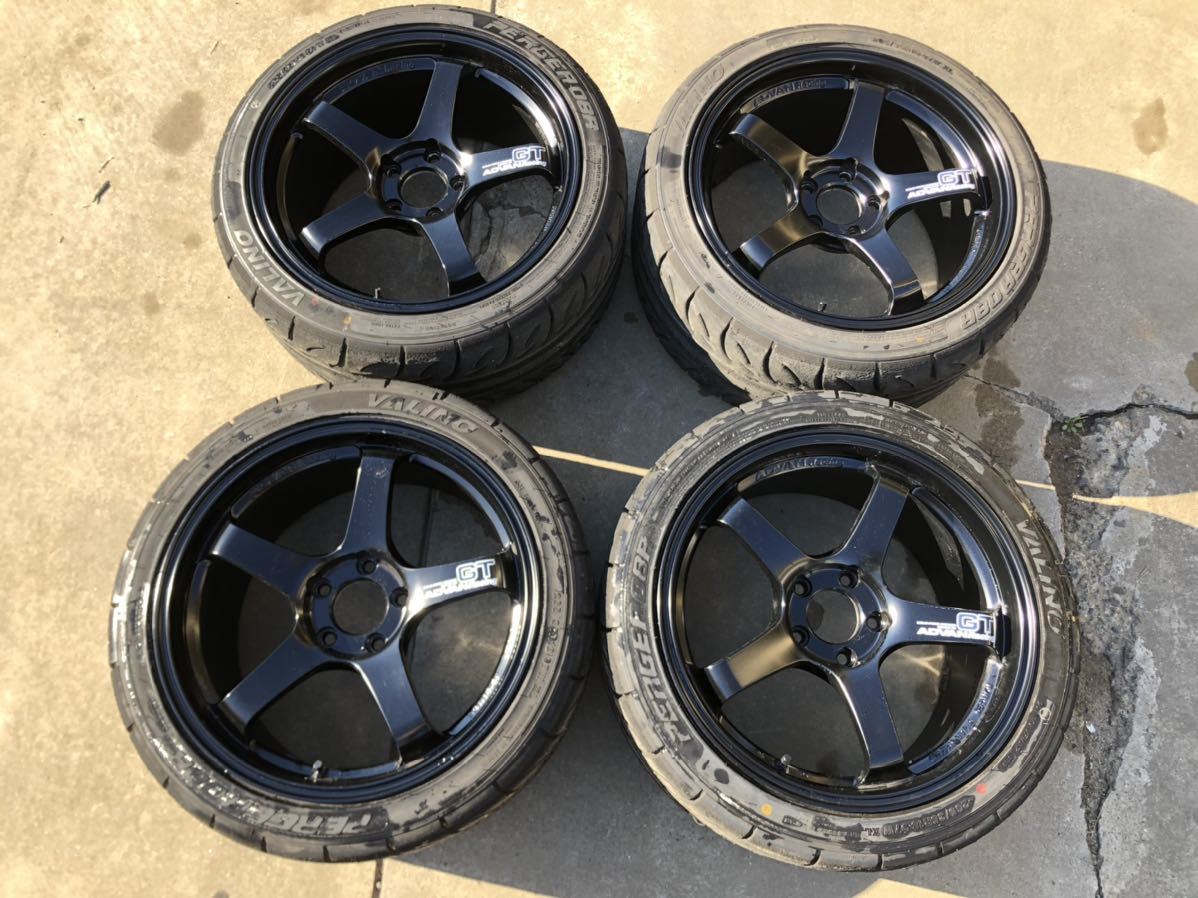 ADVAN Racing GT アドバンGT 18インチ9.5J+45 114.3 5H 4本ヴァリノ08R265/35R18 ランエボ ...