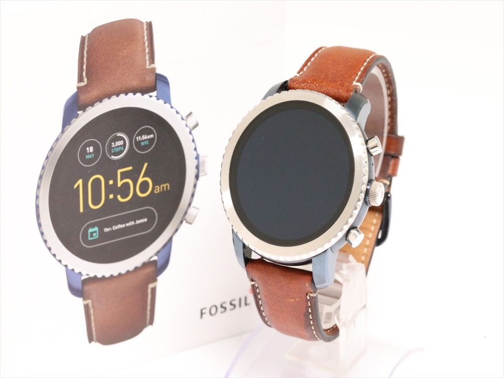 1円 正規 フォッシル Gen3 スマートウォッチ Q Explorist DW4A 純正ベルト/レザー メンズ腕時計 箱付き チ440(フォ ...