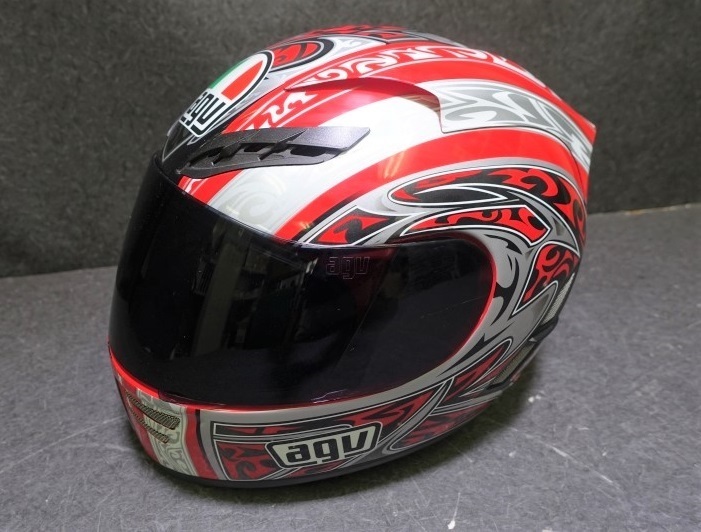 AGV STEALTH ステラス RAZOR レザー フルフェイス ヘルメット 赤 レッド RED XXL 63-64 DOT G825 ...